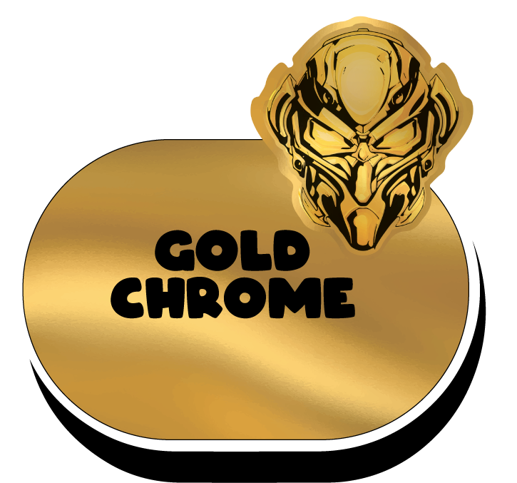 Unique Gold Chrome Weather-Resistant Stickers1